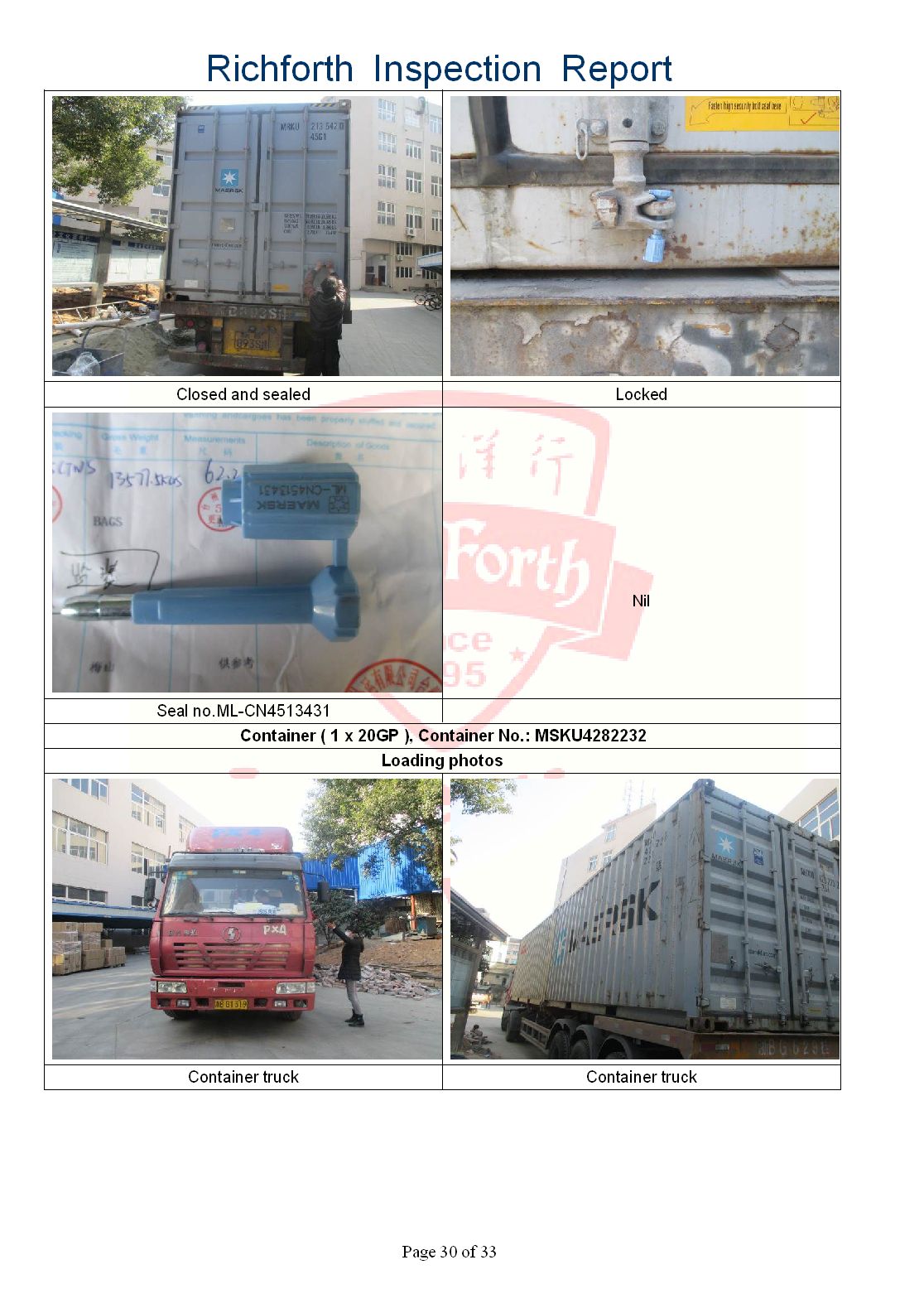 Container Loading Inspection Report - China Inspection Services | $118. ...