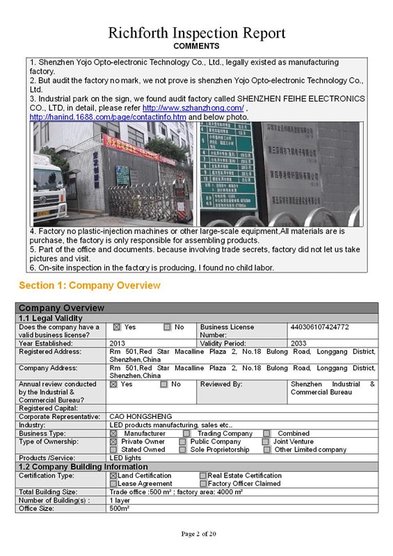 USB Led Stick Light Factory Audit Report - China Inspection Services ...